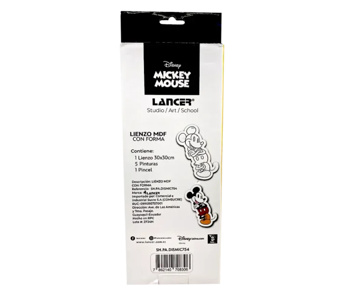 SET DE ARTE DISNEY LANCER MICKEY MDF CON FORMA INCLUYE PINTURA Y PINCEL ...